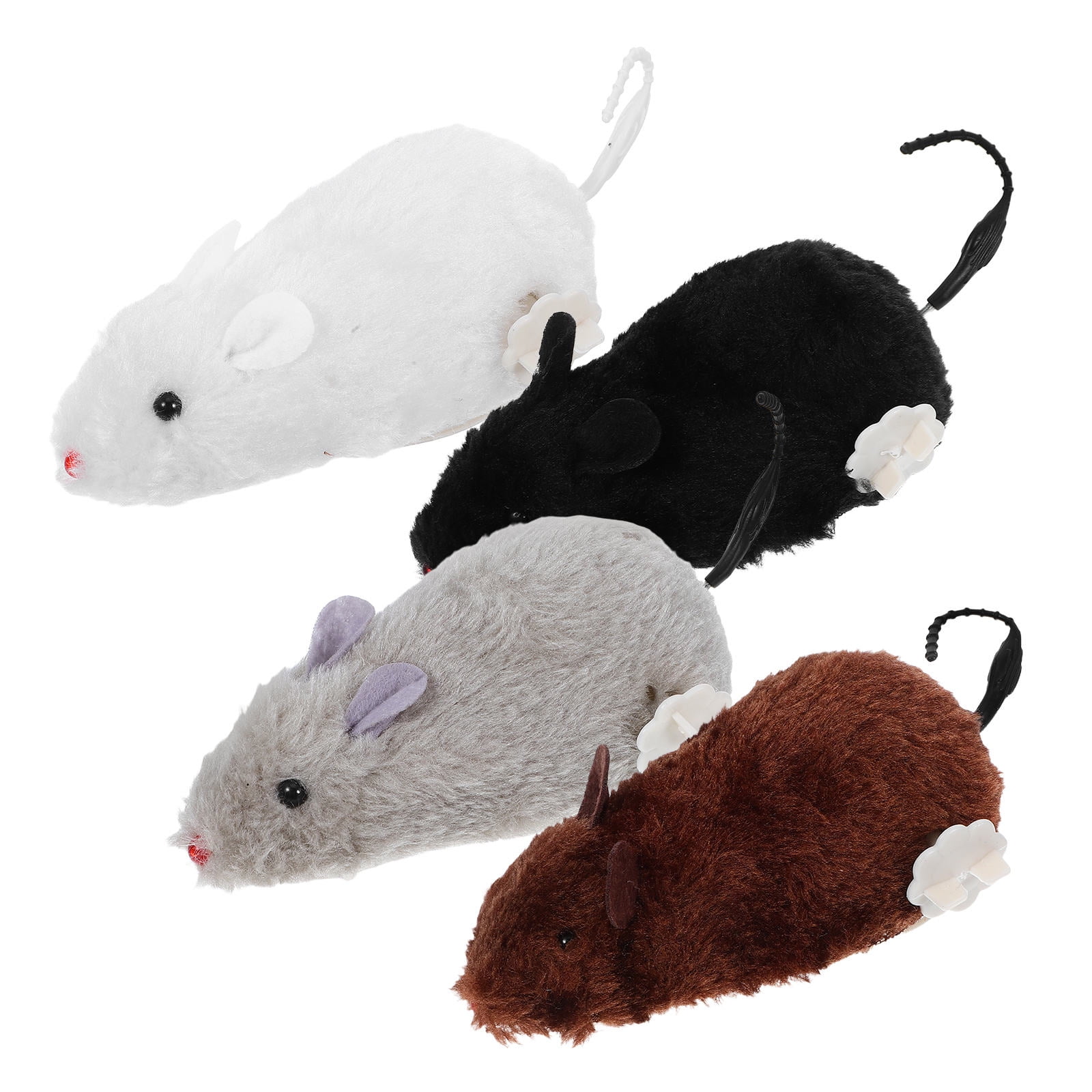 LOLIPPYY 4pcs Clockwork Mouse Cat Toy Cat Mice Toys Plastic No ...