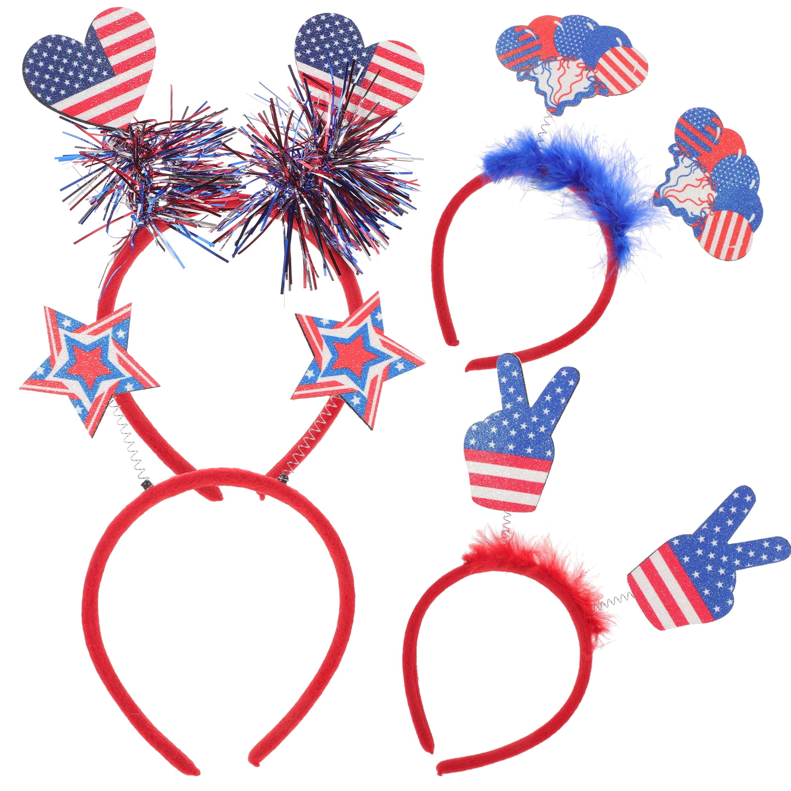 LOLIPPYY 4pcs Independence Day Headbands Party Headbands 4th of July ...
