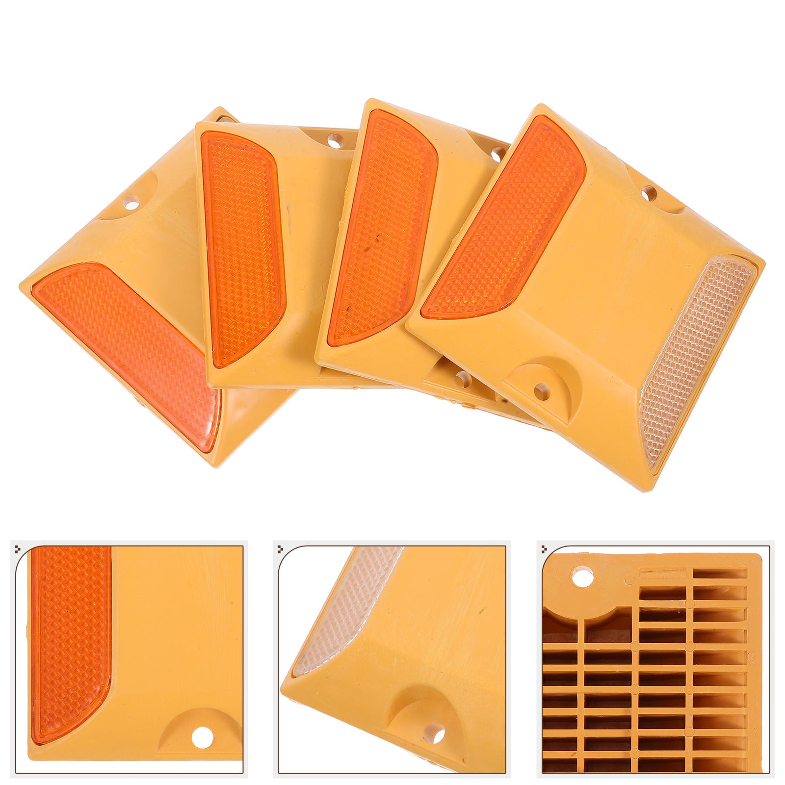 LOLIPPYY 4-Pack Yellow ABS Parking Reflectors for Improved Night ...