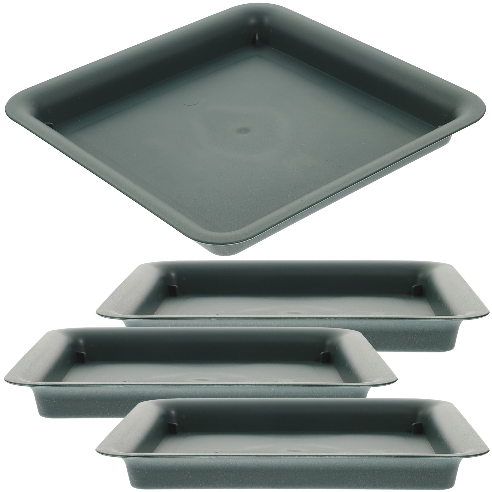 LOLIPPYY 4pcs Planter Saucers Resin Dark Green for Soil Containment in ...