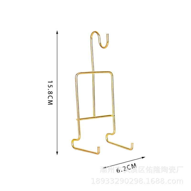 LOLIPPYY 4-Piece Tea Cup and Saucer Stand Metal Display Easel Holder ...