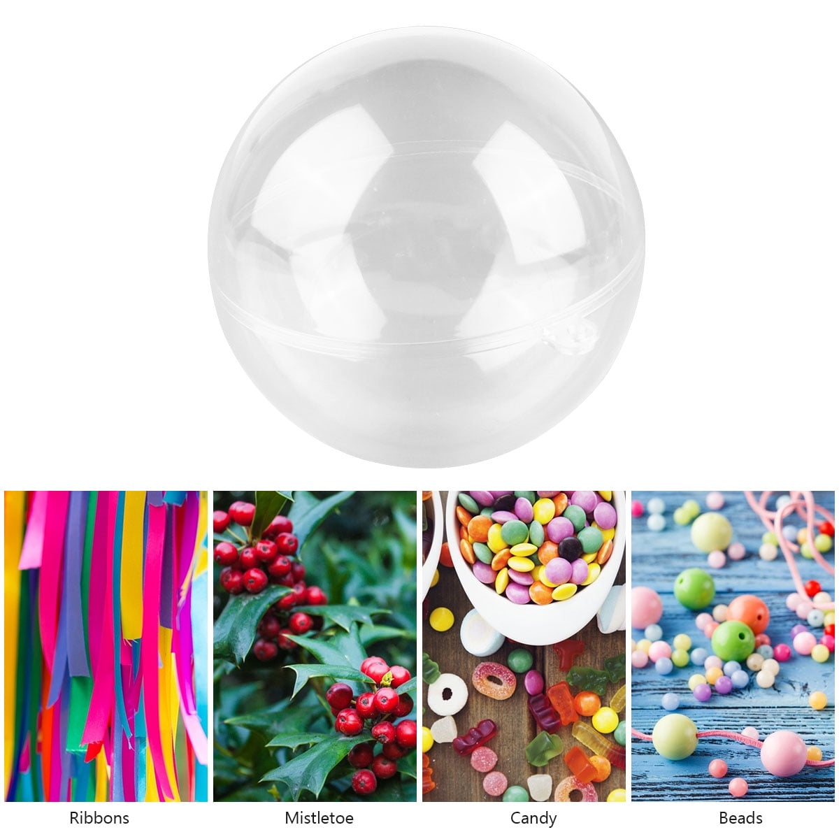 LOLIPPYY 5 Pcs Clear Fillable Balls for Home and Christmas Tree ...