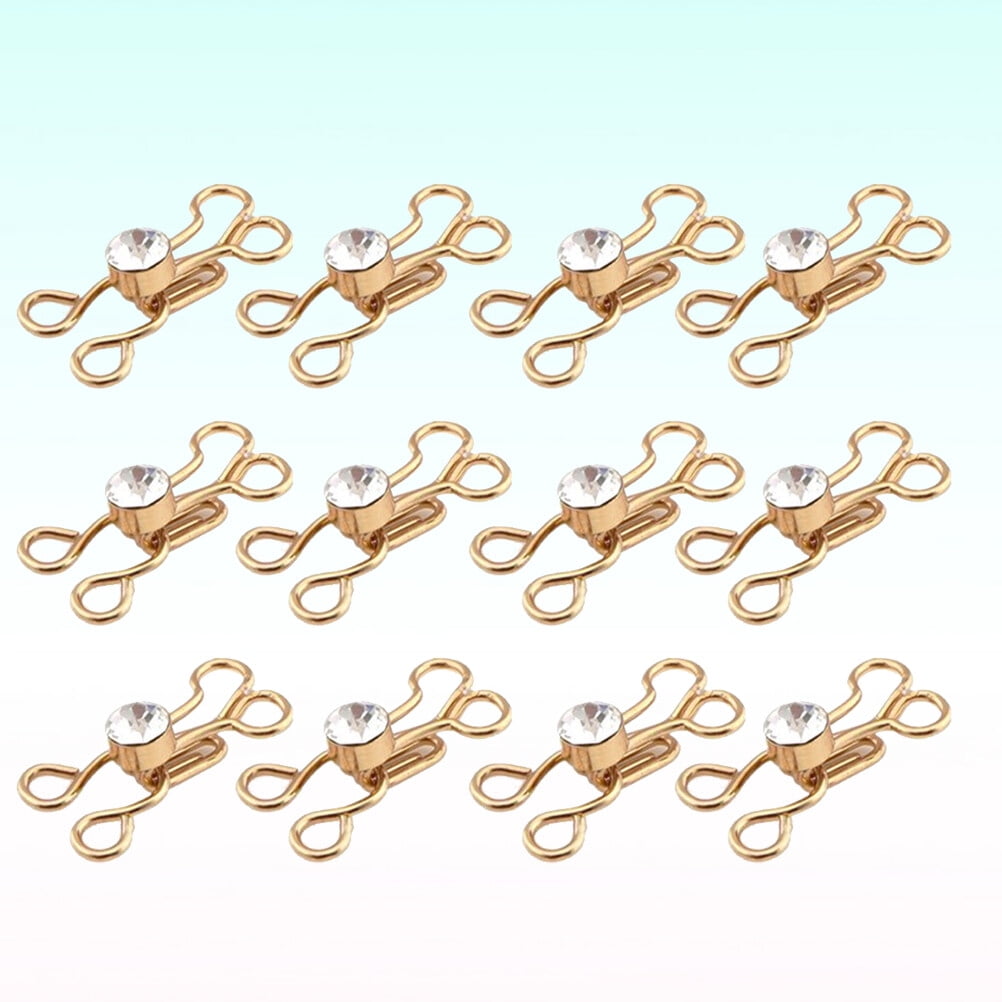 LOLIPPYY 50 Pairs Metal Clasp Fasteners with Golden Hooks for Secure ...