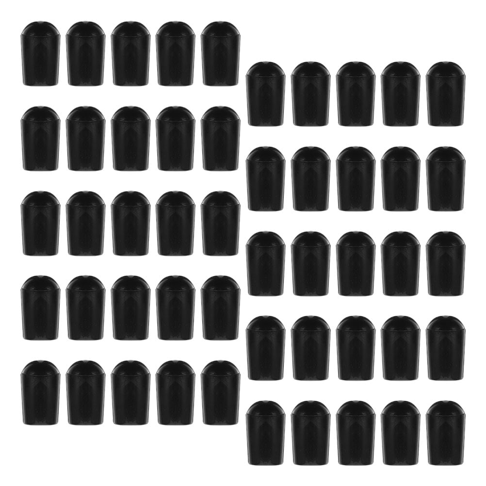 LOLIPPYY 50Pcs Black PVC Rubber End Caps for Wire Hangers Protect Metal ...