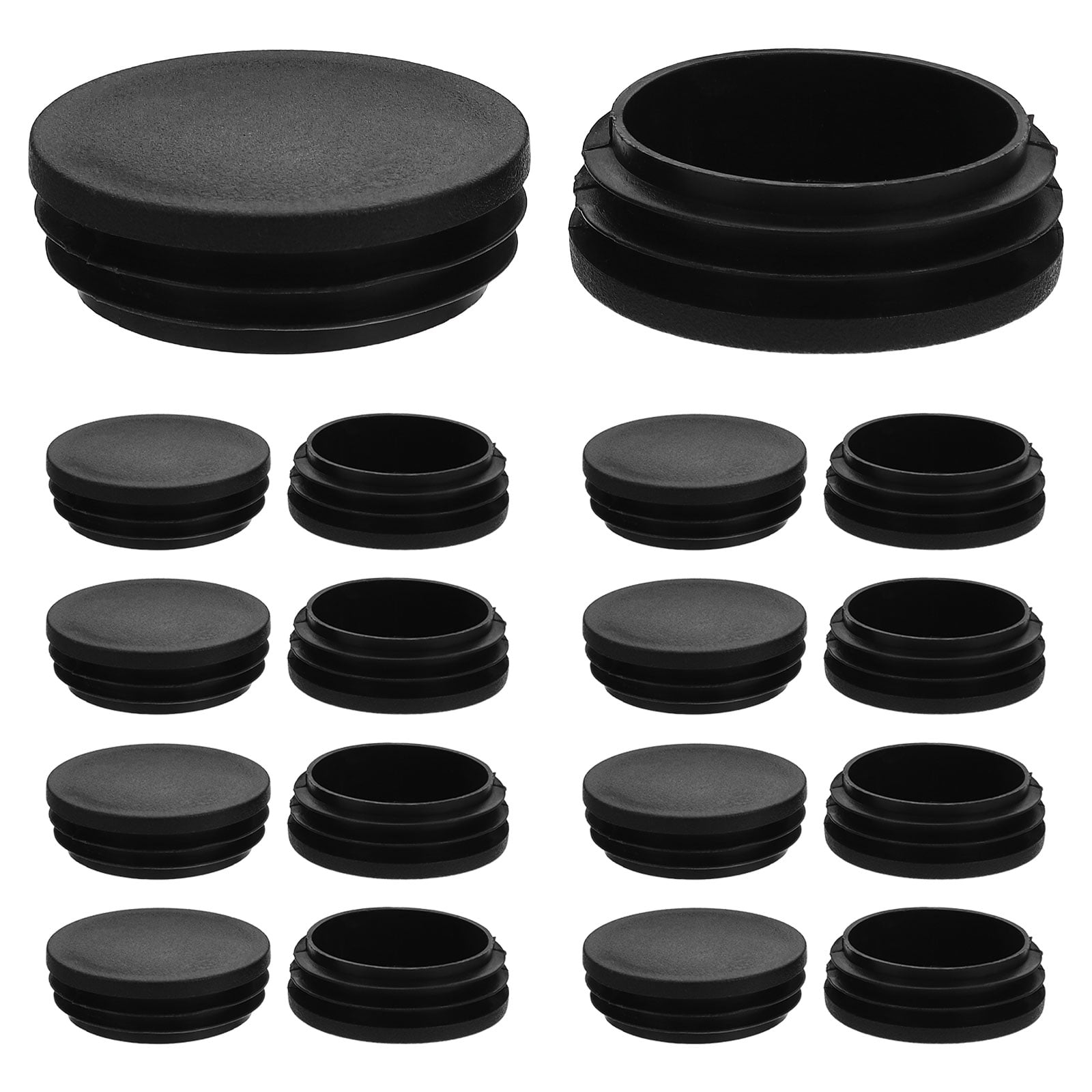 LOLIPPYY 50Pcs Black Round Chair Leg Inserts Tube Caps for Furniture ...