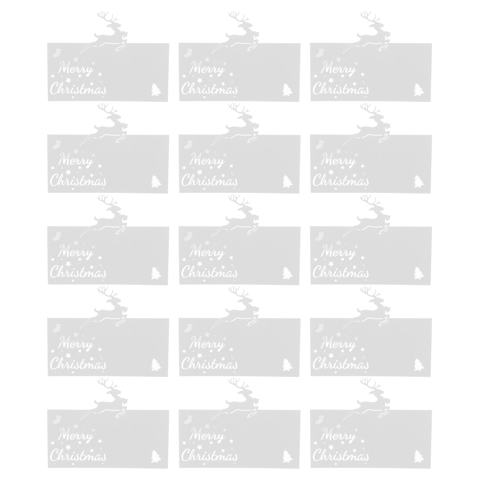 LOLIPPYY 50Pcs Christmas Table Place Cards White Paper Reindeer Design ...
