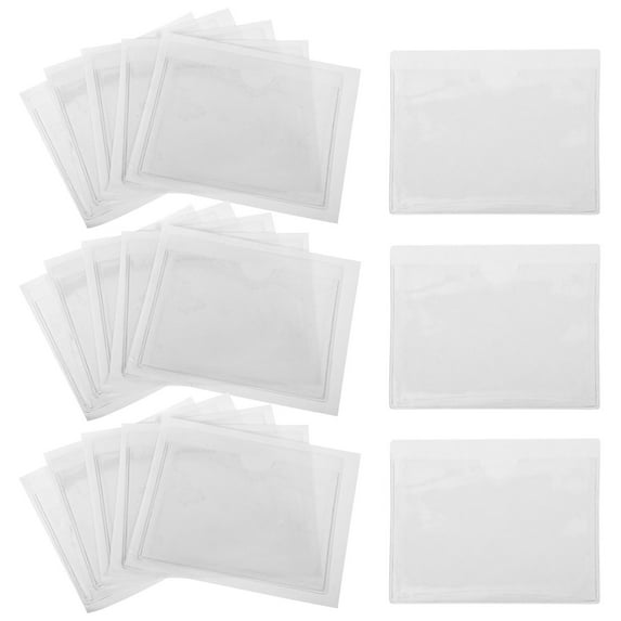LOLIPPYY 50Pcs Clear PVC Label Holders Adhesive Card Sleeves for ...