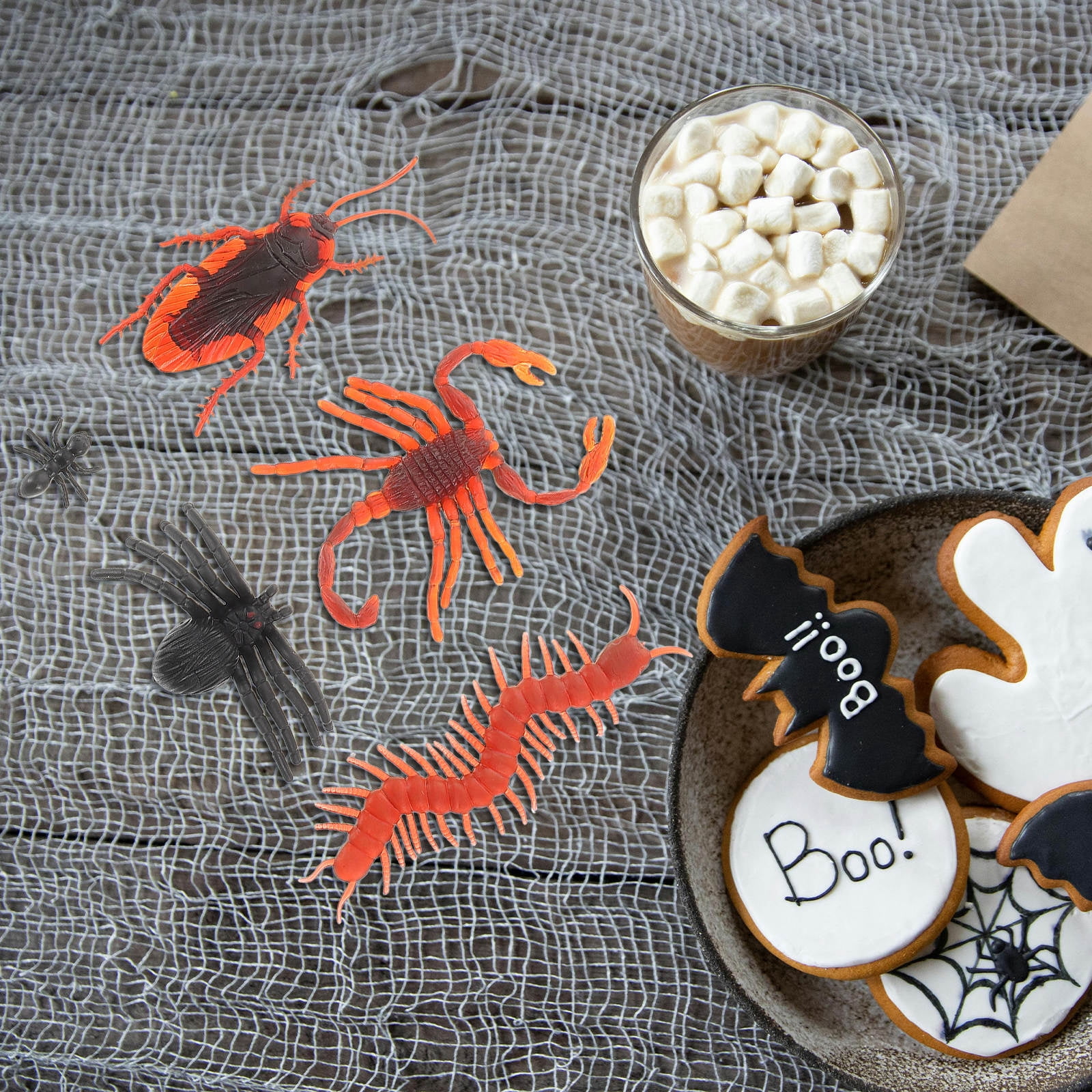 LOLIPPYY 50Pcs Eco Friendly Fake Bugs Including Gecko Scorpion and ...