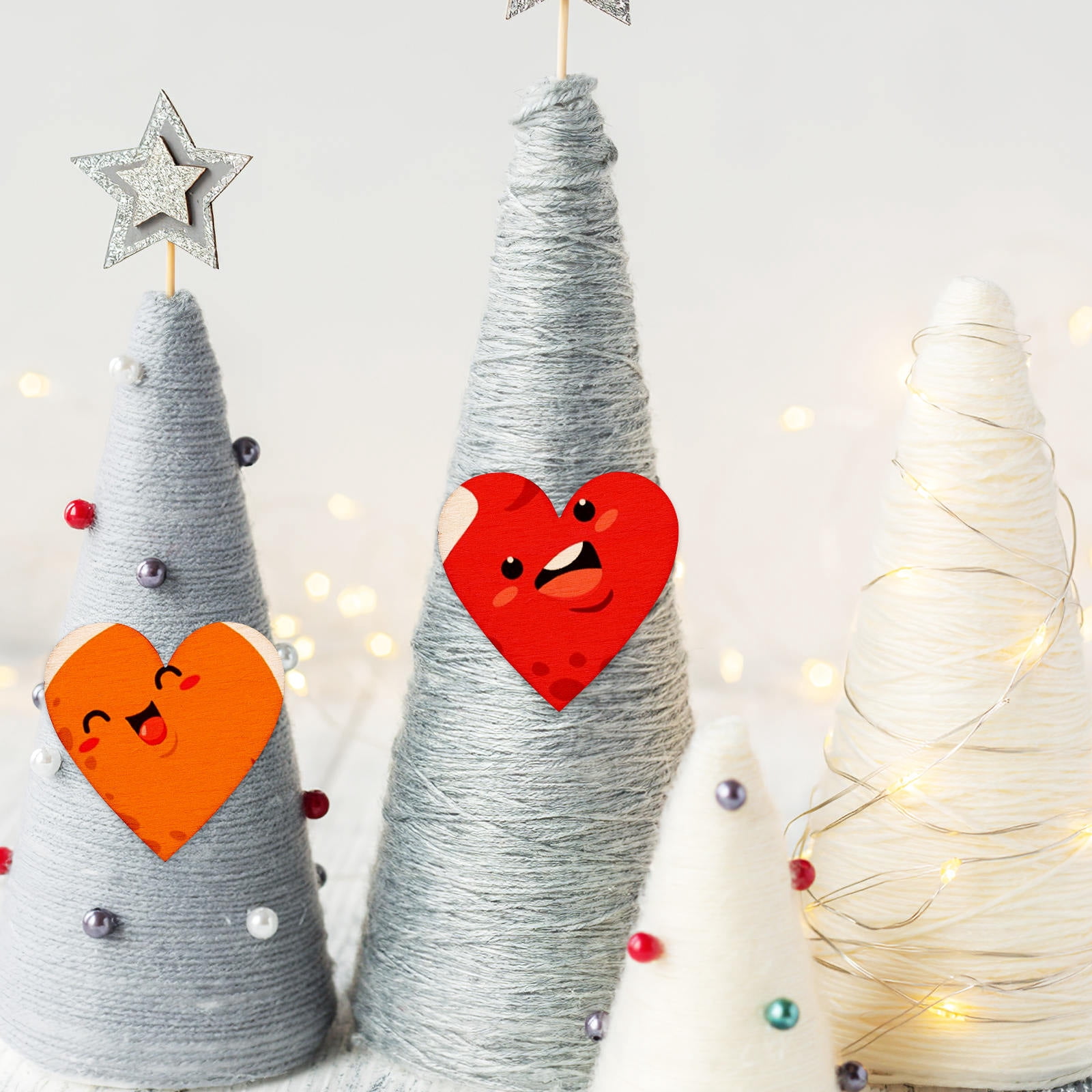 LOLIPPYY 50 Pieces Heart-Shaped Wood Cutouts for Crafts, Love-Themed ...