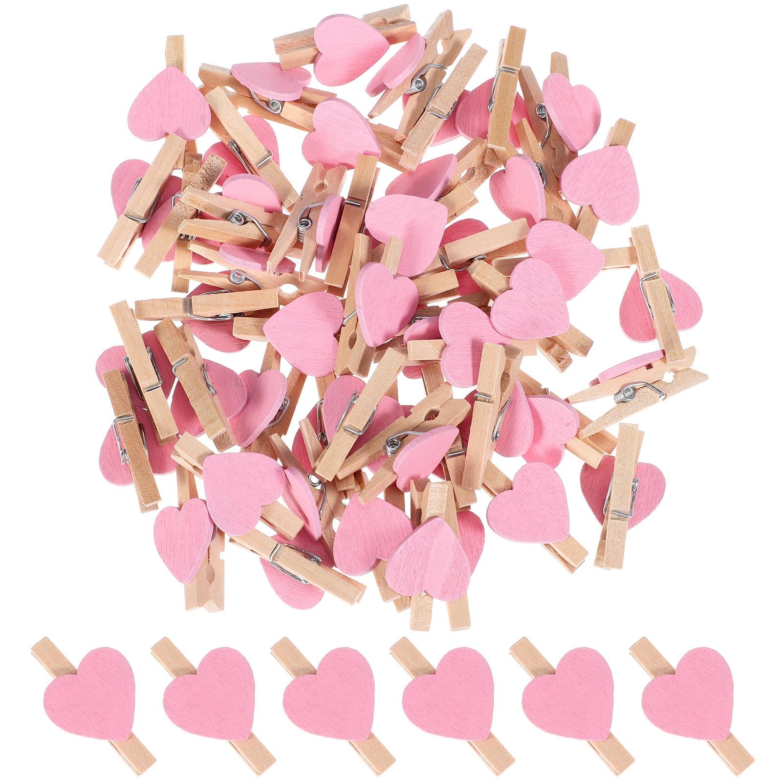 LOLIPPYY 50Pcs Mini Photo Clips Pink Bamboo for Pictures and Home Decor ...