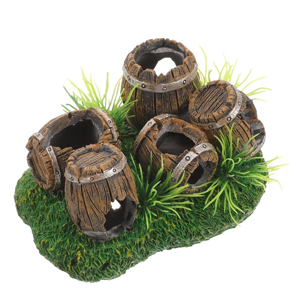 LOLIPPYY 50Pcs Natural Look Rustic Style Aquarium Shrimp Cave Resin ...