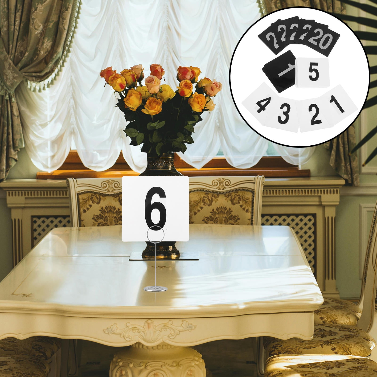 LOLIPPYY 50Pcs Party Table Numbers in Assorted Colors Sturdy PVC Cards ...