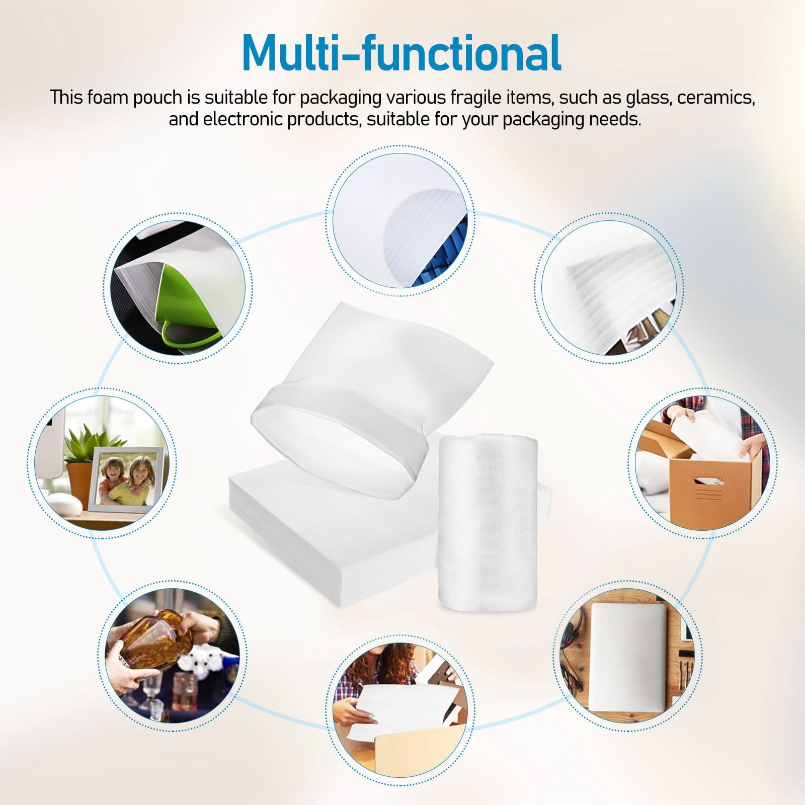 LOLIPPYY 50Pcs White Foam Pouches for Secure Packing and Shipping of ...