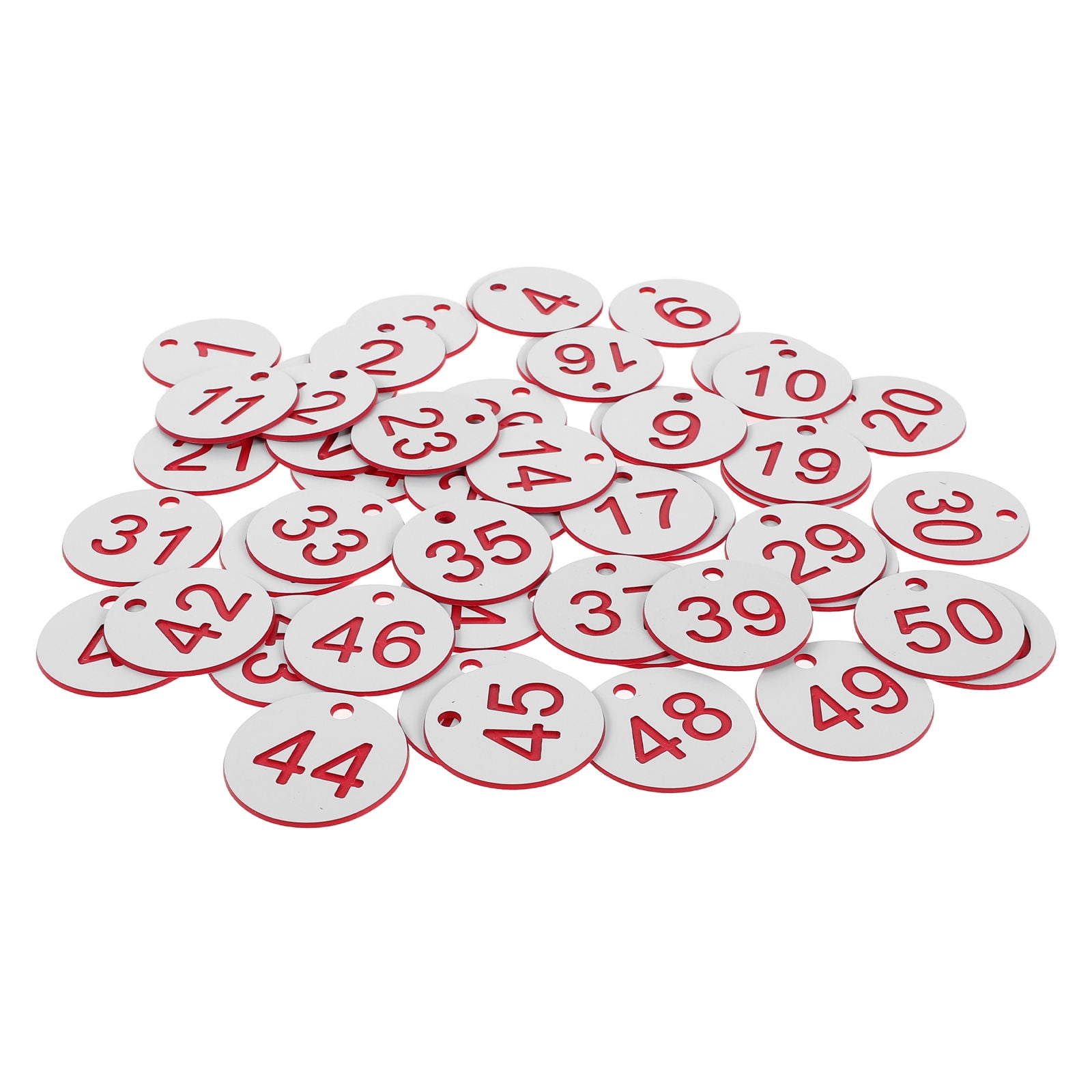 LOLIPPYY 50Pcs White Plastic Number Tags for Restaurant Table Markers ...