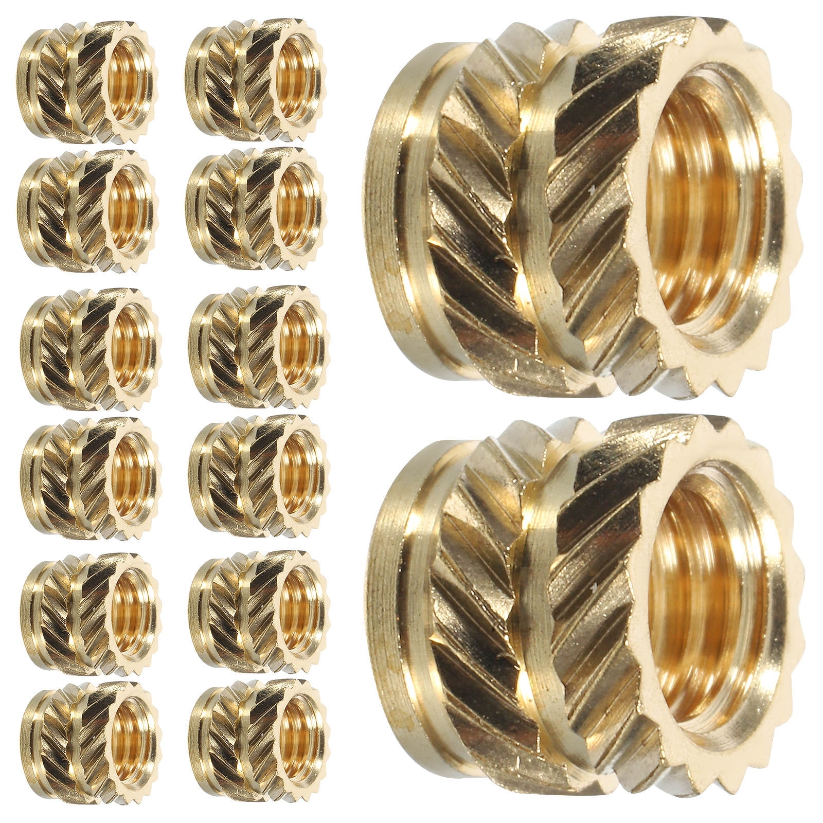 LOLIPPYY 50-Piece Copper Knurled Nut Inserts, Golden Heat-Embedded ...