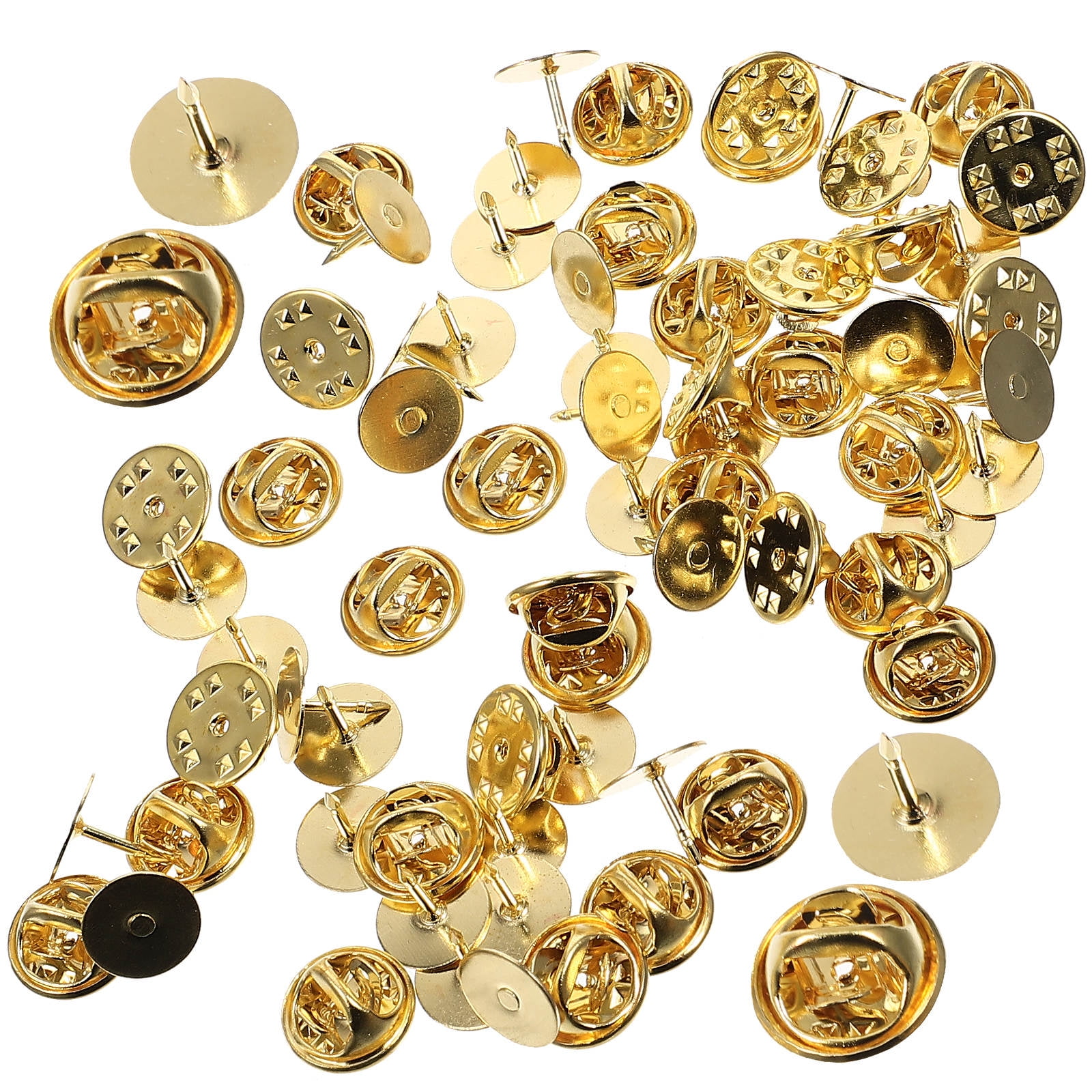 LOLIPPYY 50Sets Golden Locking Pin Backs for Lapel Pins Brooches Tie ...
