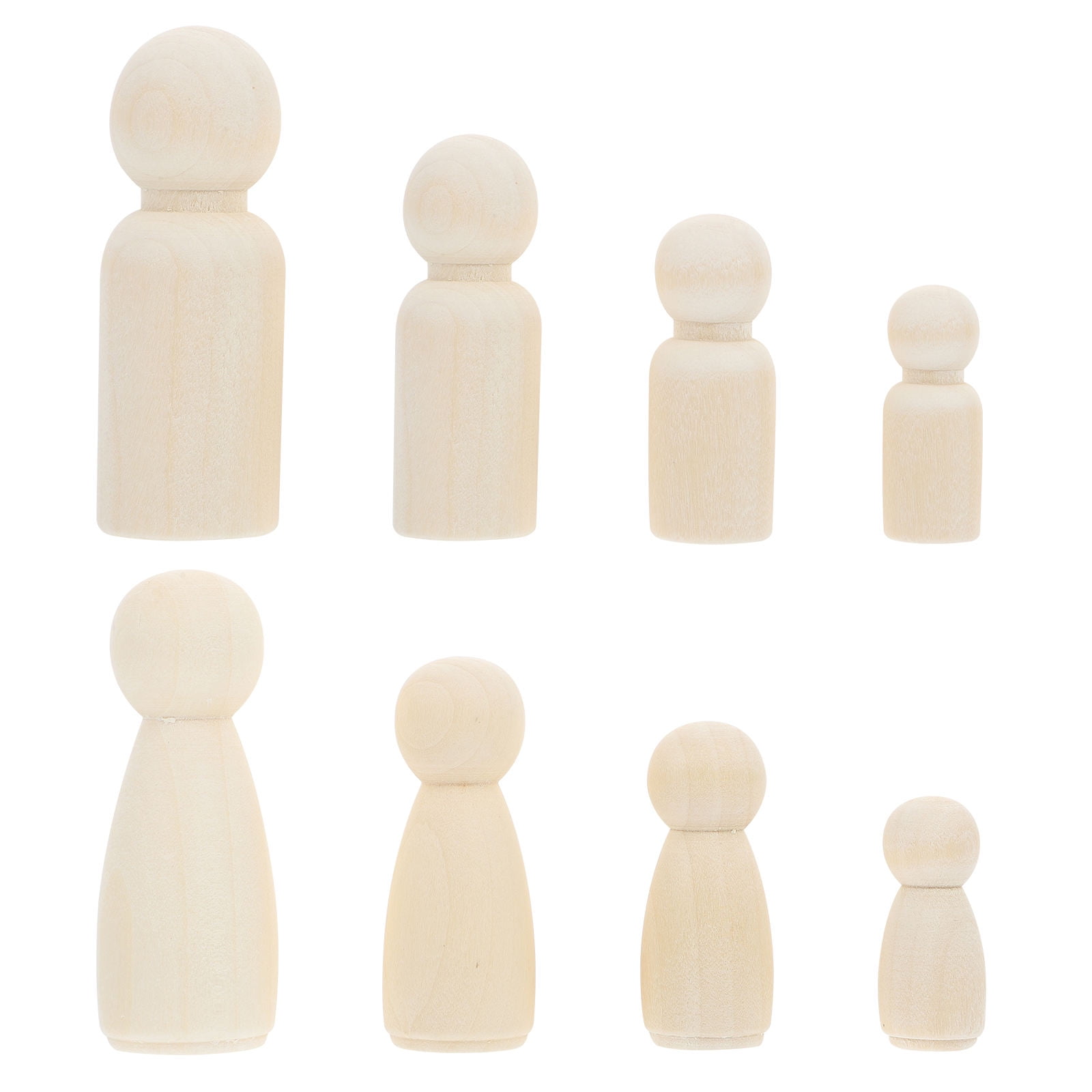 LOLIPPYY 50pcs Blank Ornaments For Painting Light Brown Wood Dolls DIY ...