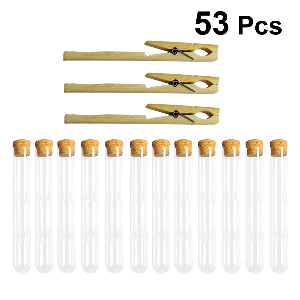 LOLIPPYY 53Pcs Assorted Color Plastic Sample Test Tubes for Scientific ...