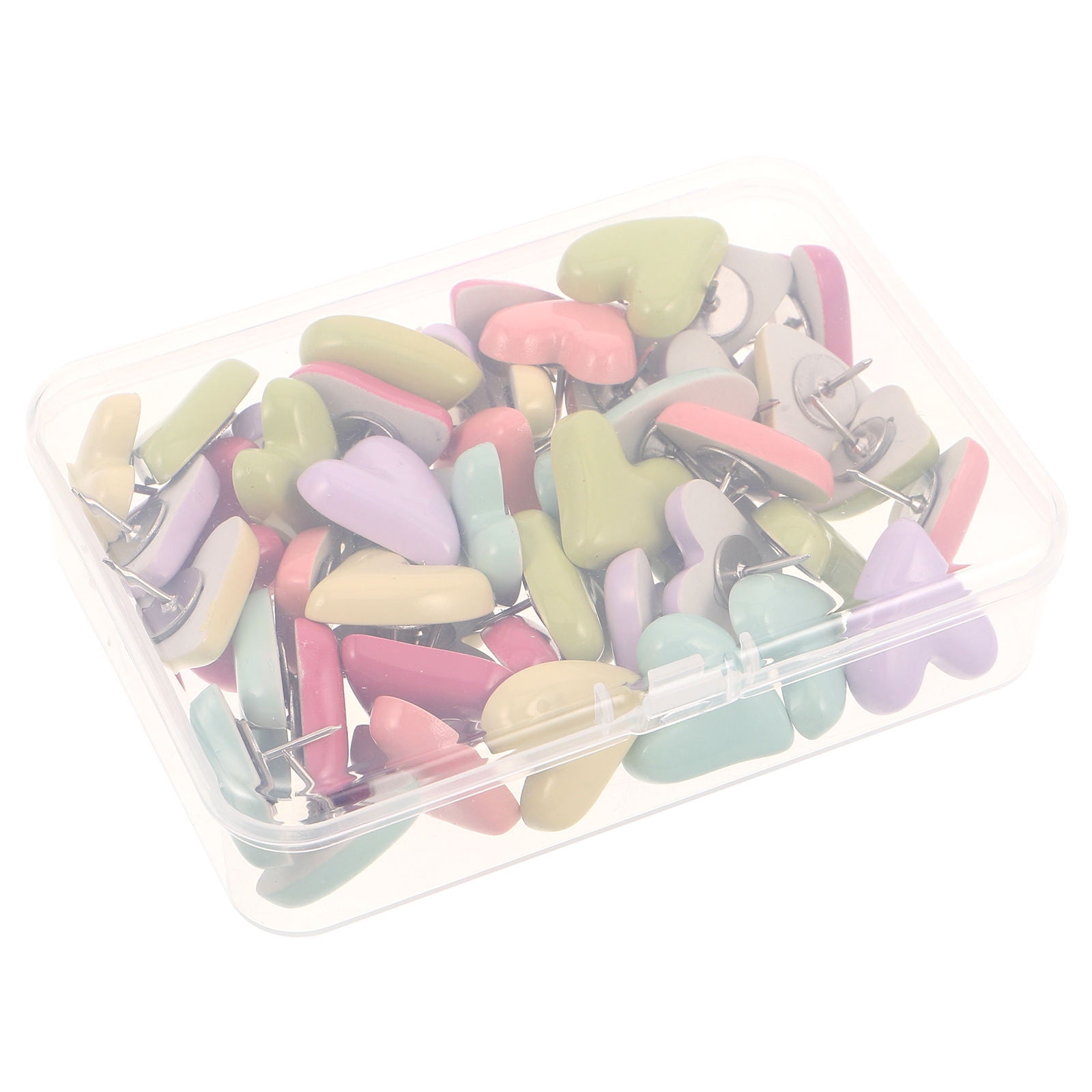 LOLIPPYY 58Pcs Decorative Heart Push Pins for Bulletin Board Photo Map ...