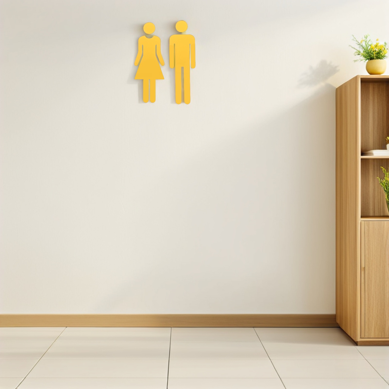 LOLIPPYY 5Pcs Acrylic Plated Gold Restroom Sign with Mirror Surface for ...