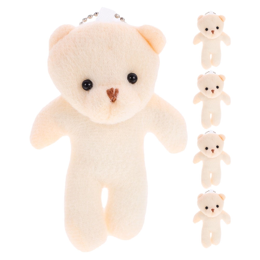 LOLIPPYY Set of 5 Beige Tiny Bear Plush Dolls, Cute Stuffed Toys Ideal ...