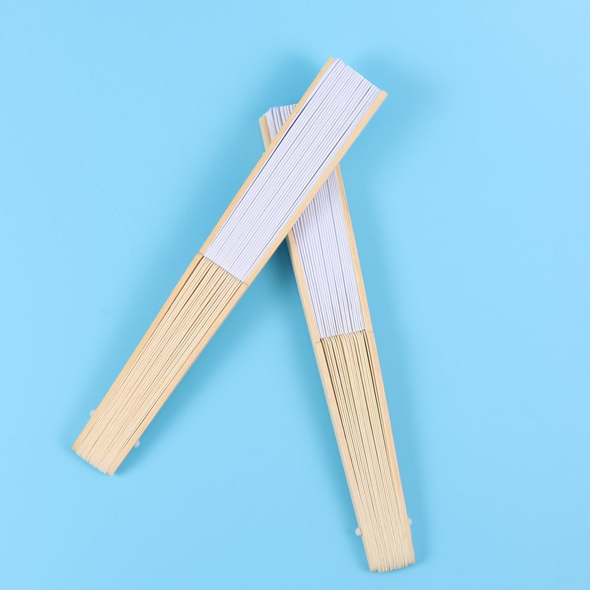 LOLIPPYY 5Pcs Chinese Style Hand Fan White Bamboo Paper for Traditional ...