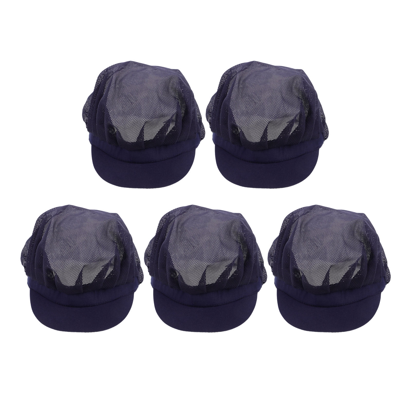 LOLIPPYY 5Pcs Dark Blue Adjustable Elastic Chef Hats Breathable Mesh ...