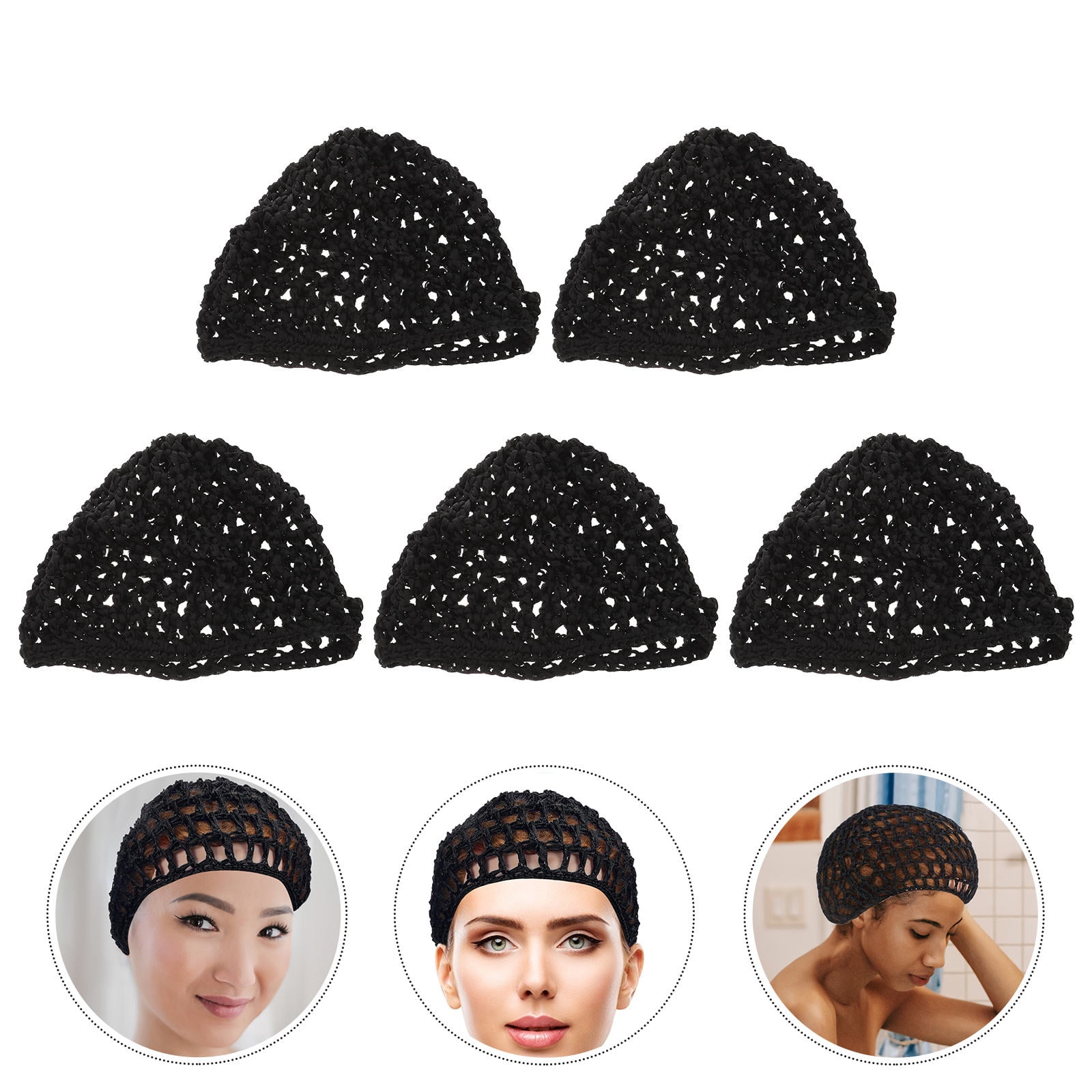 LOLIPPYY Durable Black Crochet Hair Net for Sleeping - Comfortable and ...