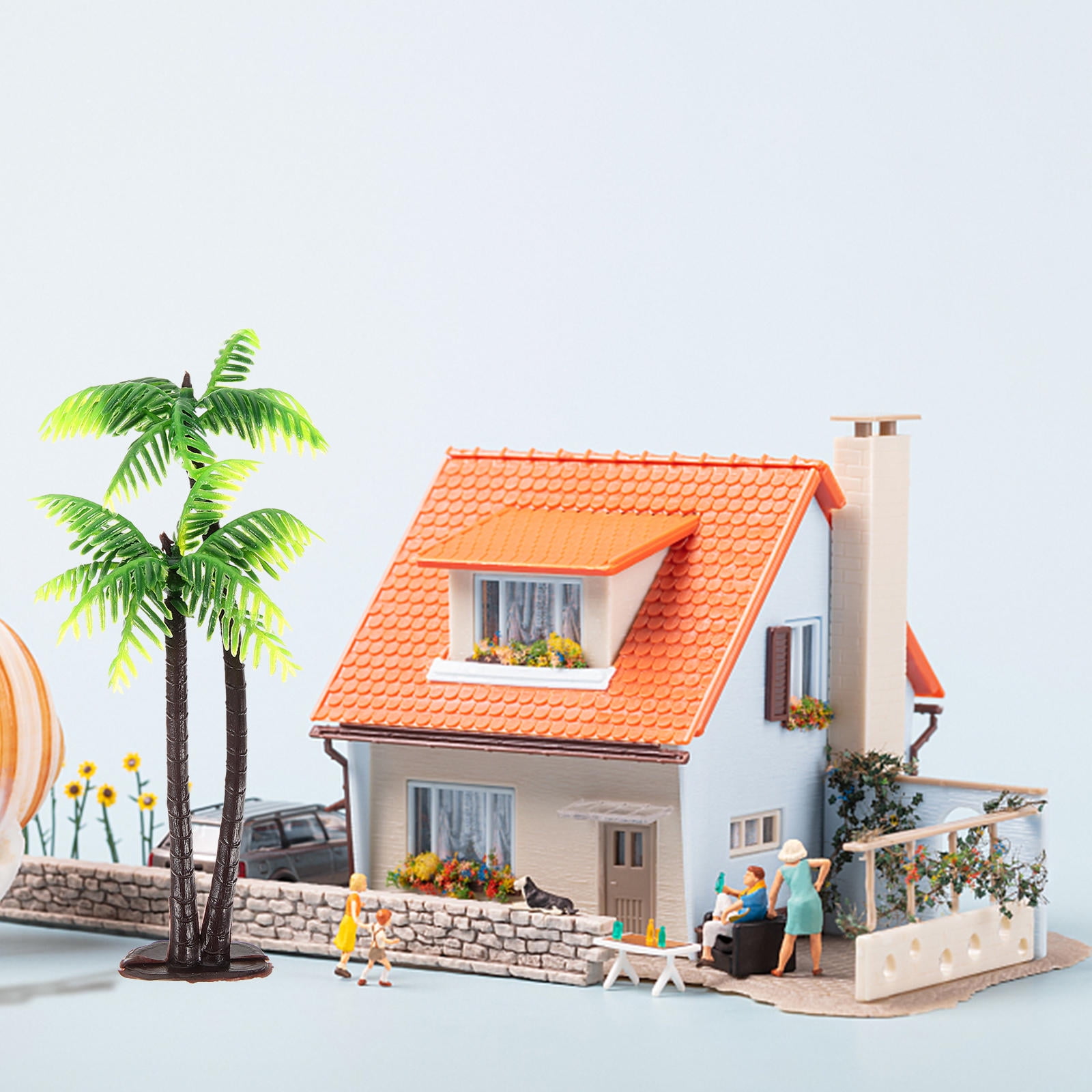 LOLIPPYY 5Pcs Miniature Trees Crafts Plastic Green Mini Model Trees For ...