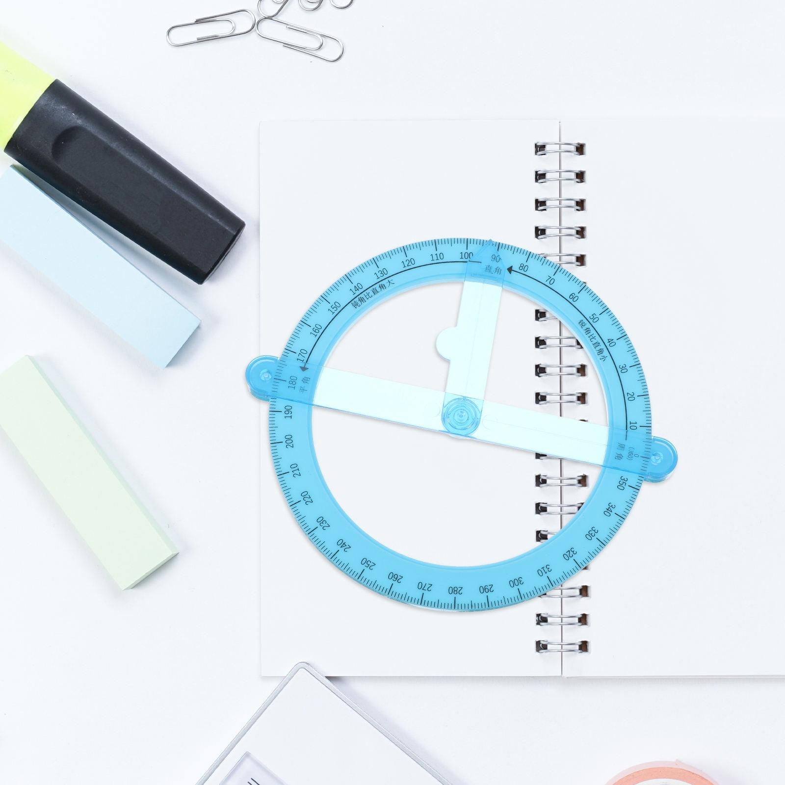 LOLIPPYY 5Pcs Movable Angle Protractor Blue with Easy Read Scale for ...