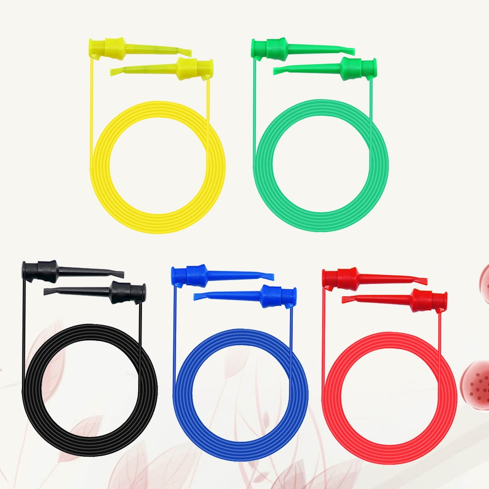 LOLIPPYY 5Pcs Silicone Test Cable with Multimeter Probe Kit Assorted ...