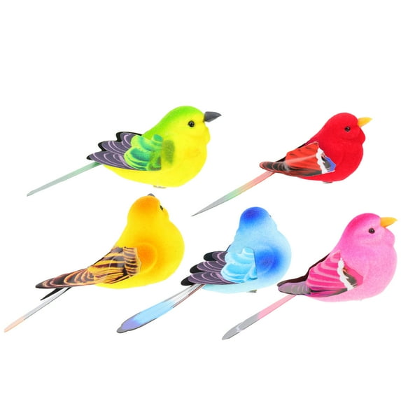 LOLIPPYY 5-Piece Simulation Bird Garden Decorations, Foam Bird ...