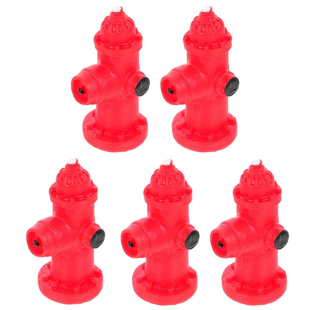LOLIPPYY 5Pcs Small Red Fire Hydrant Decor Resin Fire Hydrant Statue ...