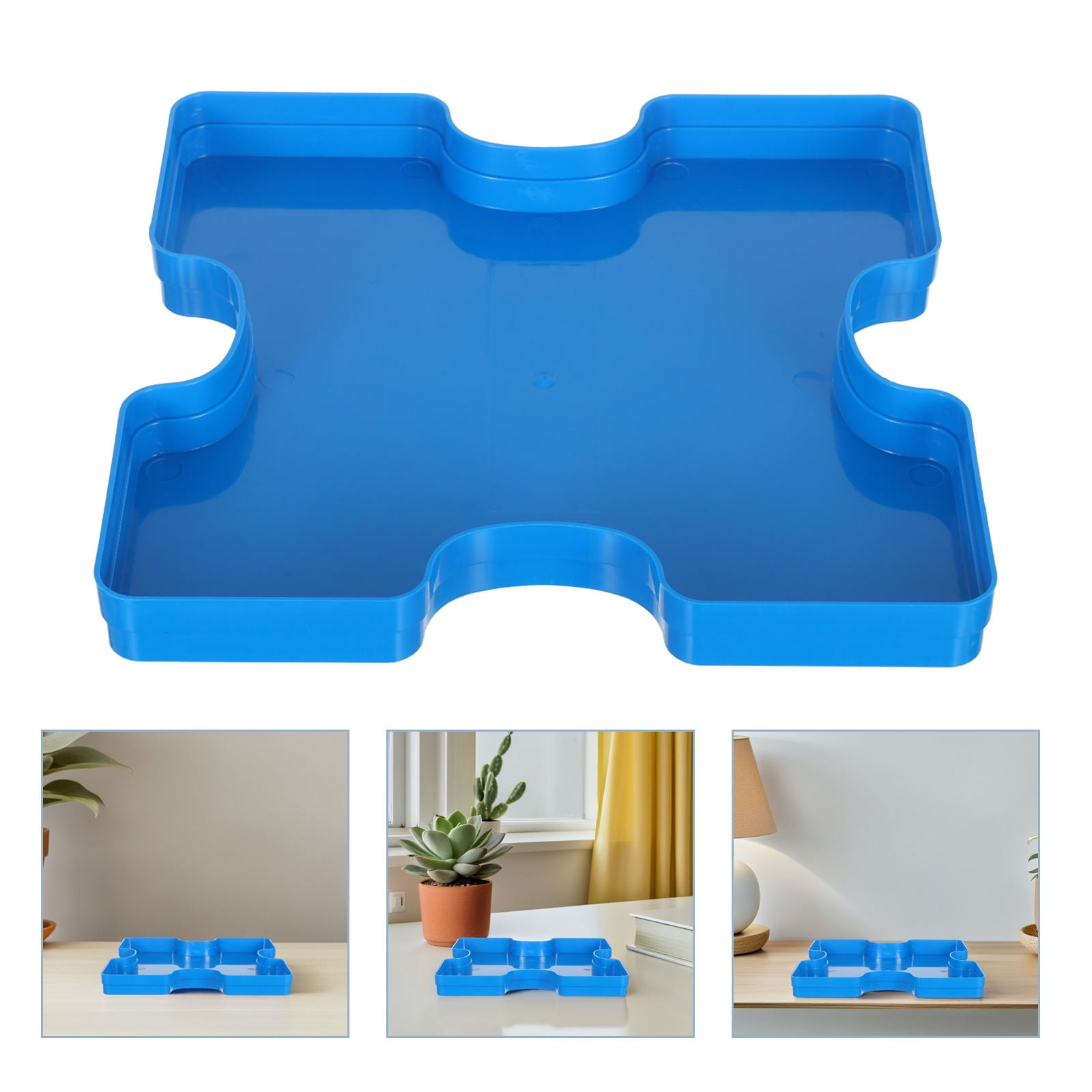 LOLIPPYY 5Pcs Stackable Puzzle Storage Trays in Sky Blue for Sorting ...