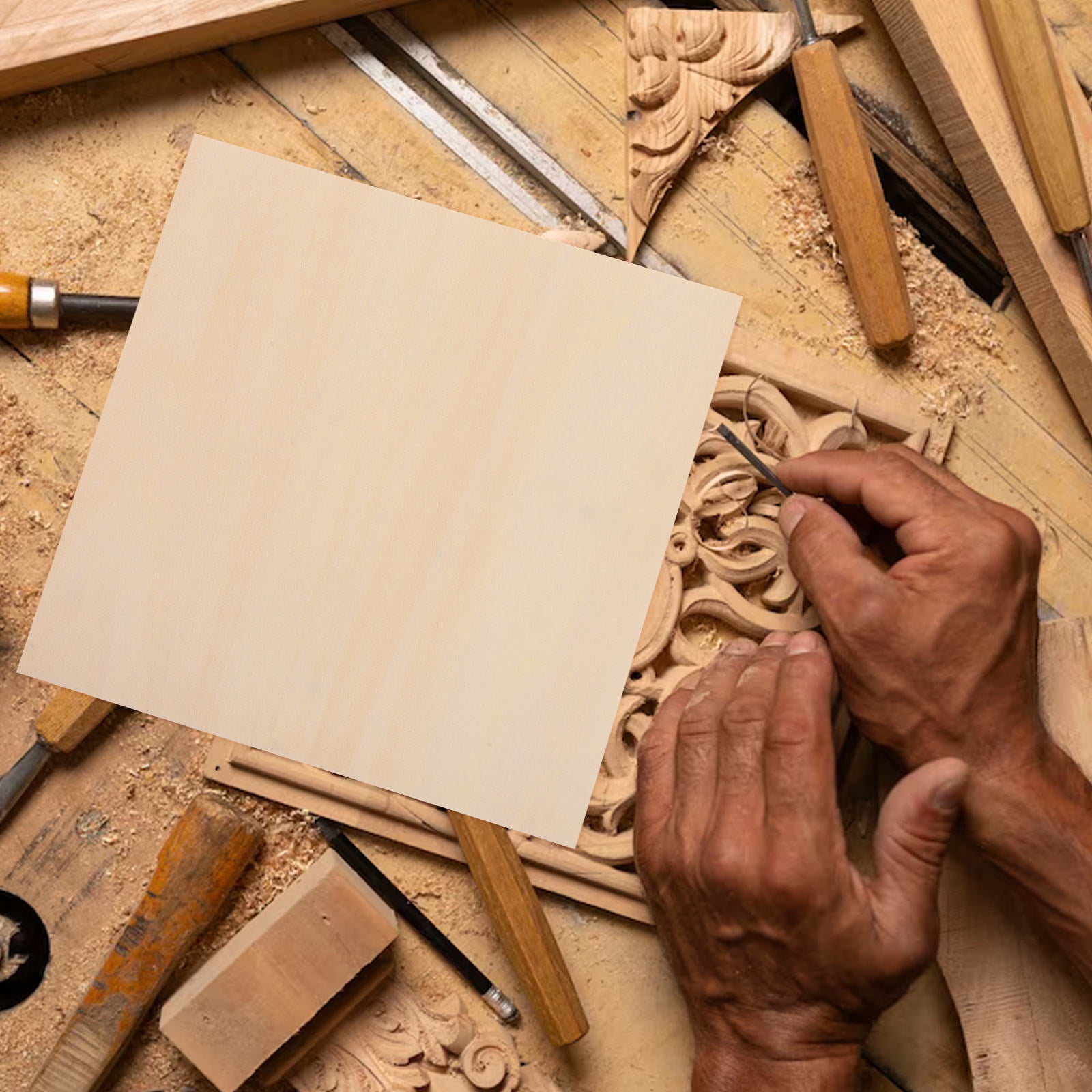LOLIPPYY 5Pcs Thin Wood Basswood Sheets Khaki For Art Creation Crafters ...