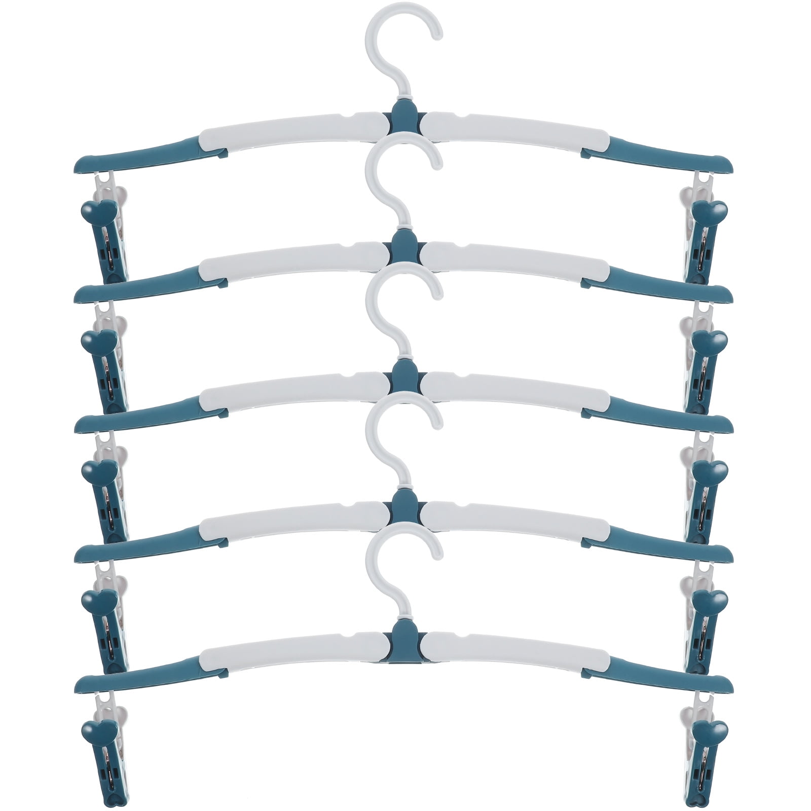 LOLIPPYY 5Pcs Travel Hangers Foldable Blue with Clips Portable Rotating ...