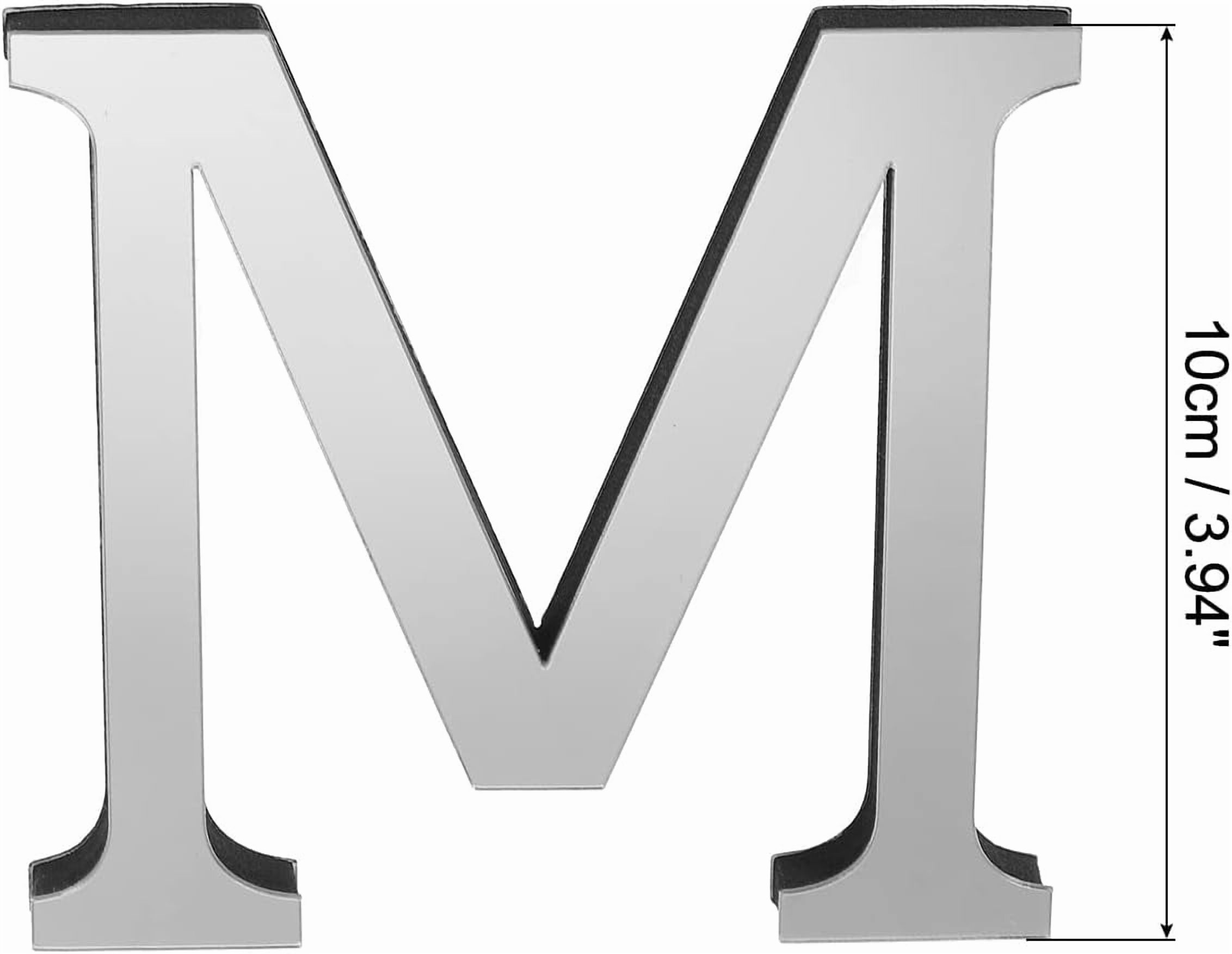 LOLIPPYY 5pcs Acrylic Alphabet Wall Stickers - 3D Letter M Mirror Sign ...