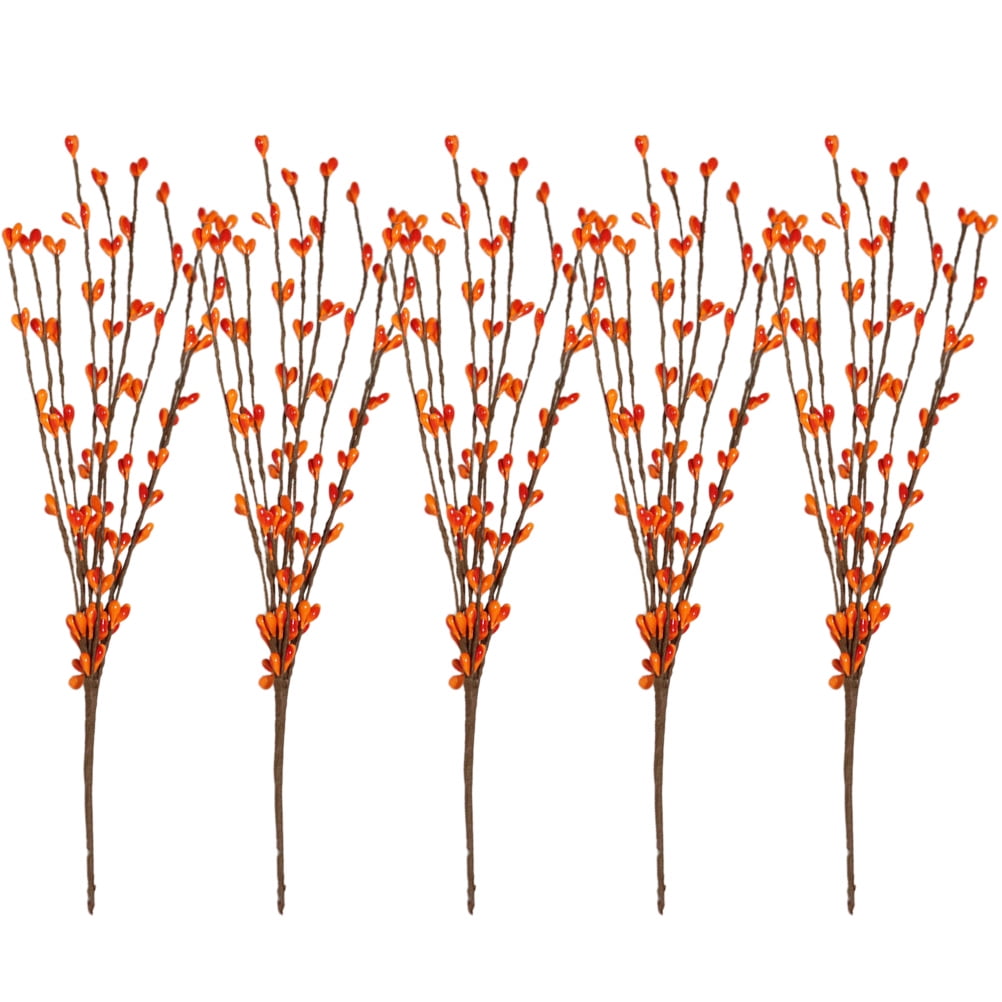 LOLIPPYY Set of 5 Artificial Berry Stems Fake Berry Branches for ...