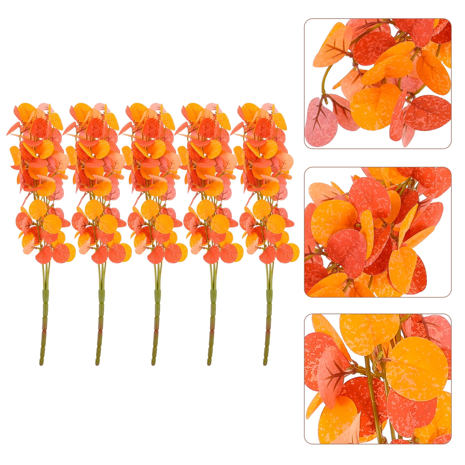 LOLIPPYY 5pcs Artificial Stems Fall Floral Stems Assorted Color Plastic ...