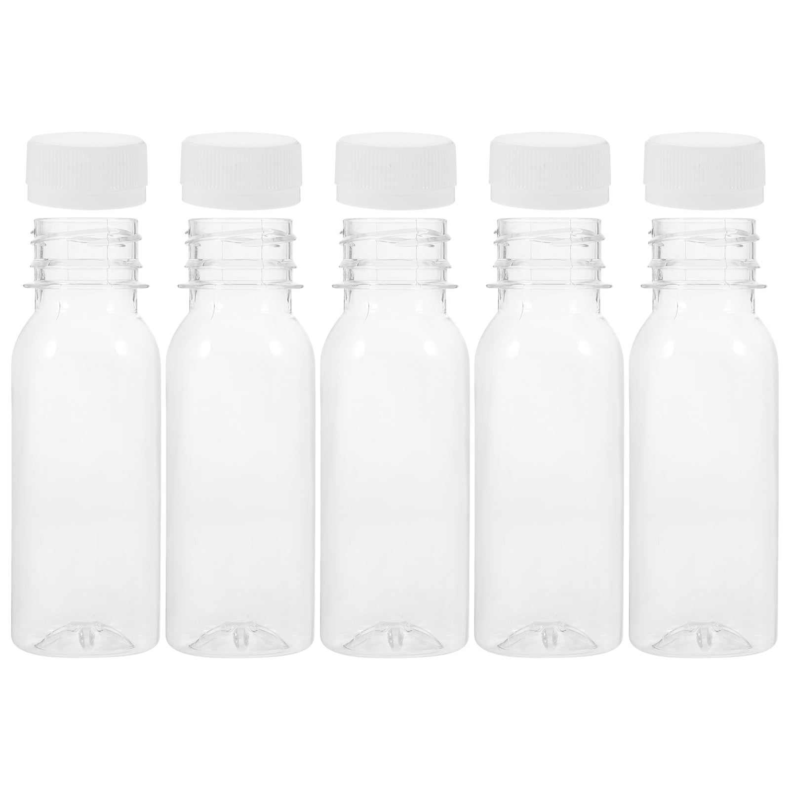LOLIPPYY 5pcs Clear Milk Packing Bottles with Caps Reusable Juice and ...
