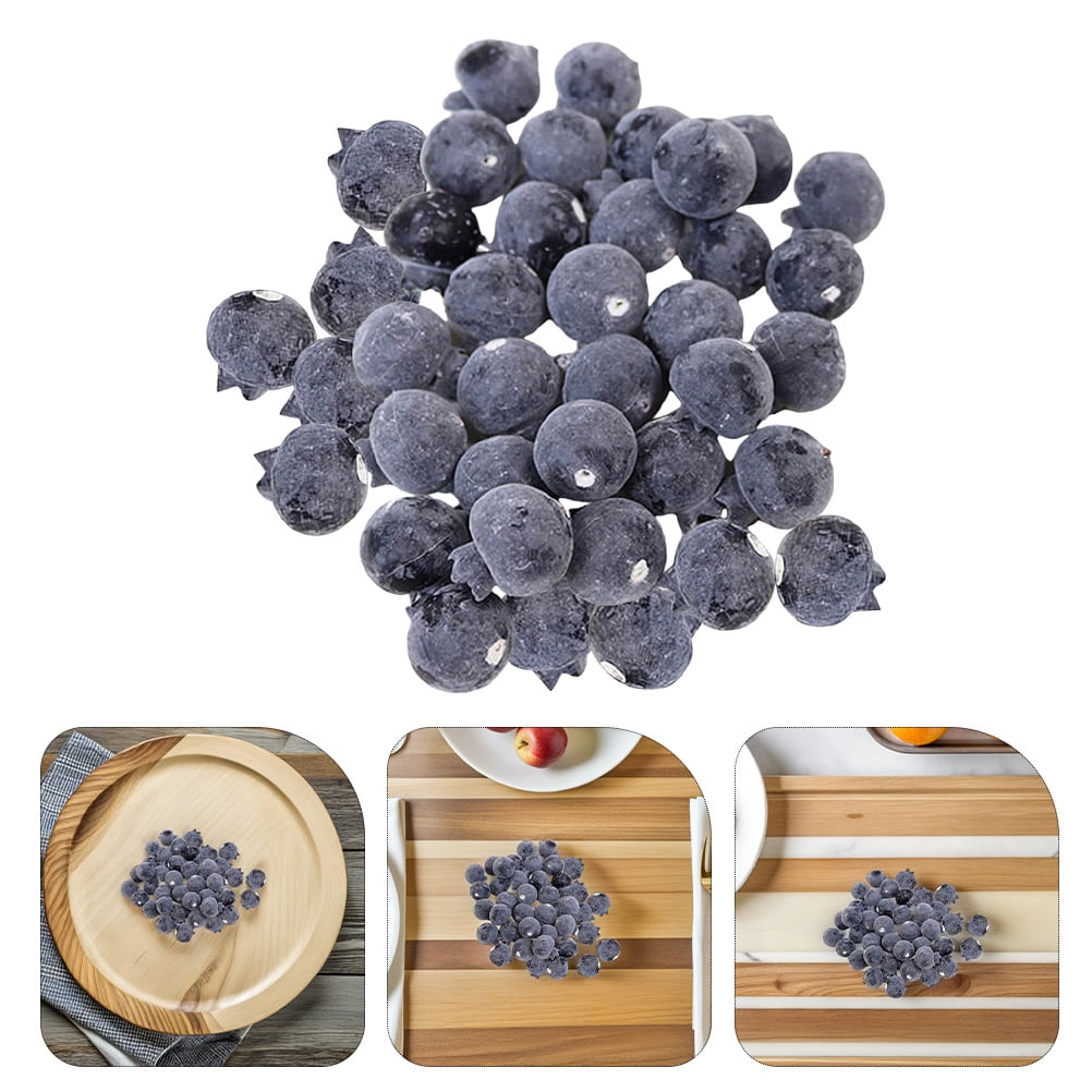 LOLIPPYY 60Pcs Navy Foam Artificial Blueberries Lifelike Decorative ...