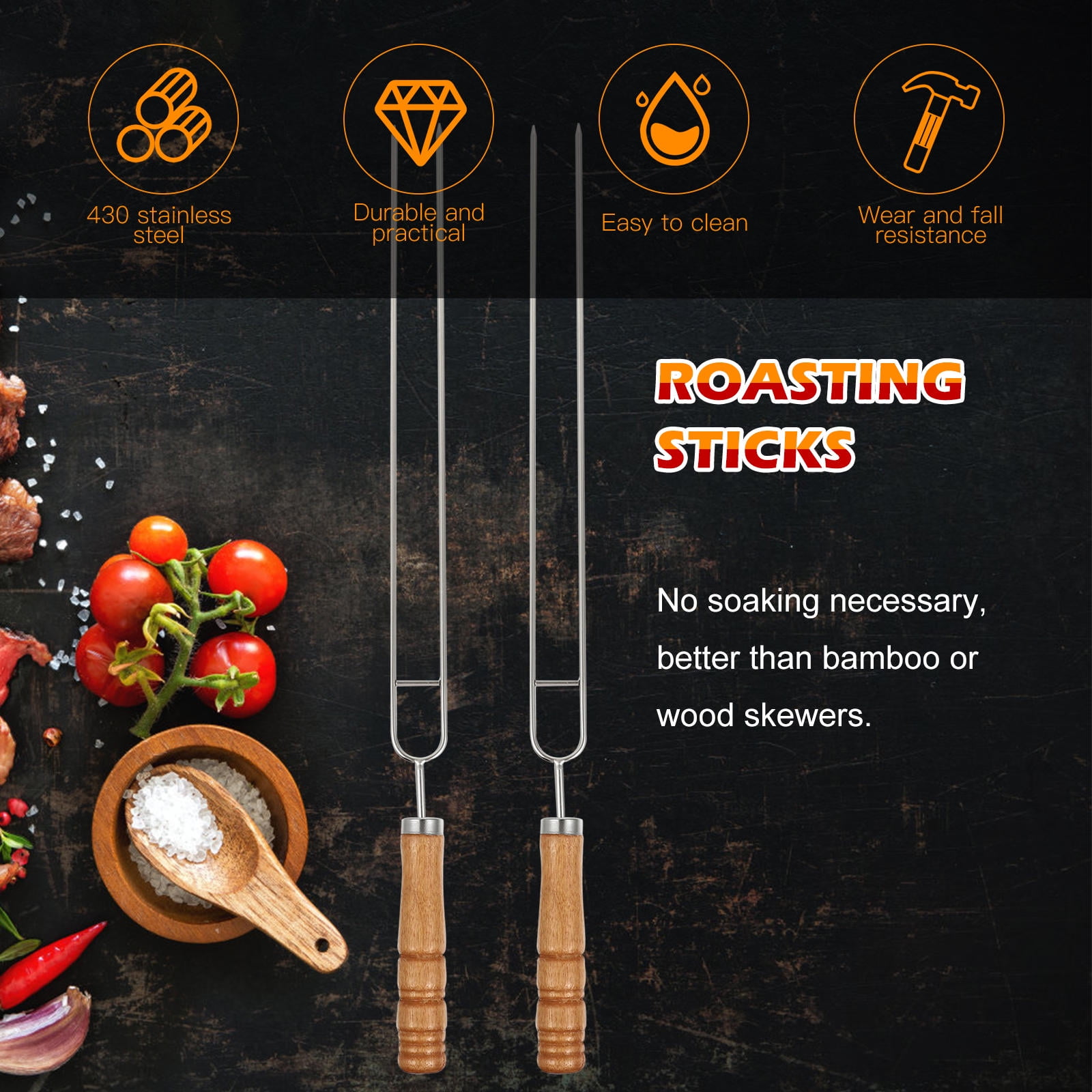 LOLIPPYY 6Pcs Barbecue Gear Barbecue Forks for Outdoor BBQ and Camping ...