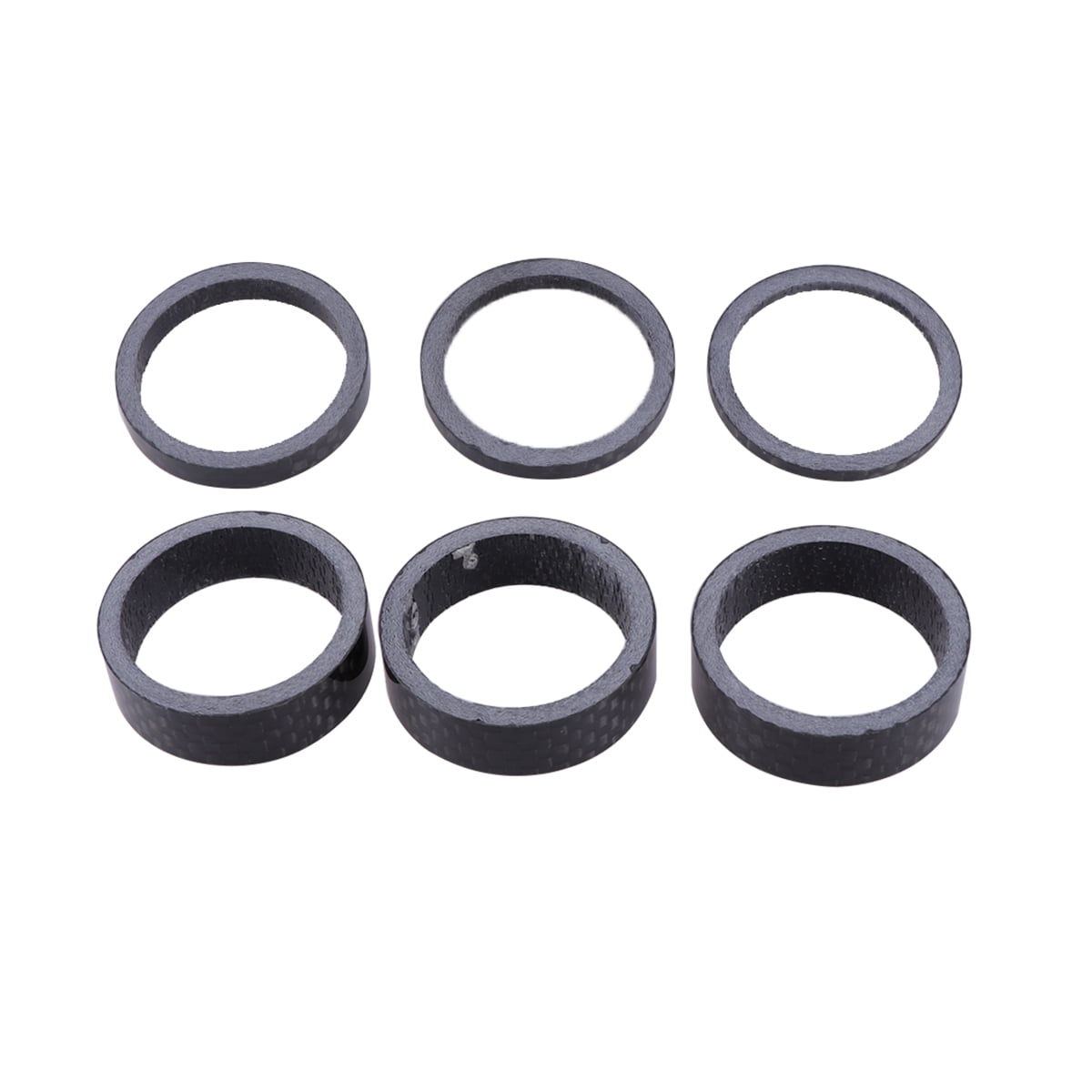 LOLIPPYY 6Pcs Black Carbon Fiber Spacer for Headset Stem Lightweight ...