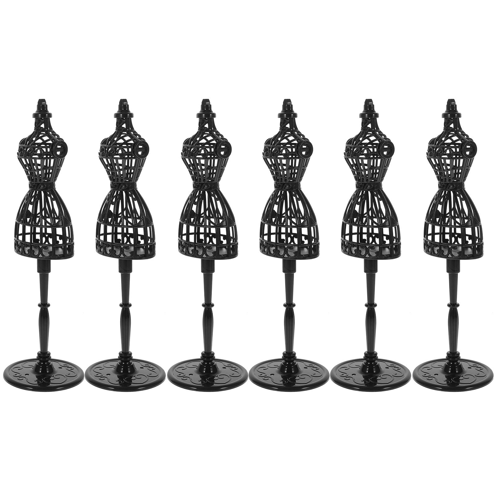 LOLIPPYY 6Pcs Black Plastic Mini Mannequin Stand for Tiny House ...