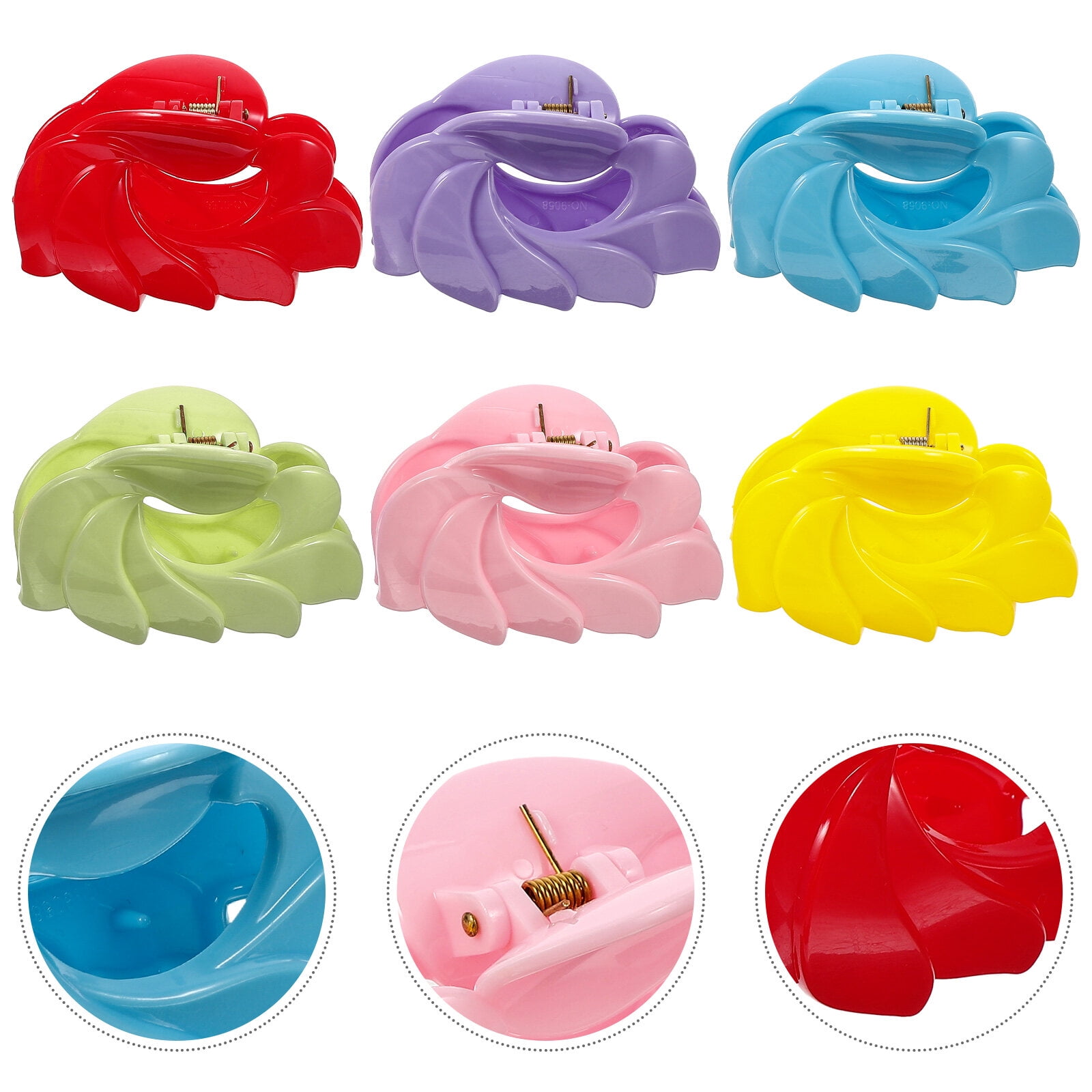 LOLIPPYY 6Pcs Cute Hair Clip Hair Claw Clips Assorted Color Hair Fixing ...