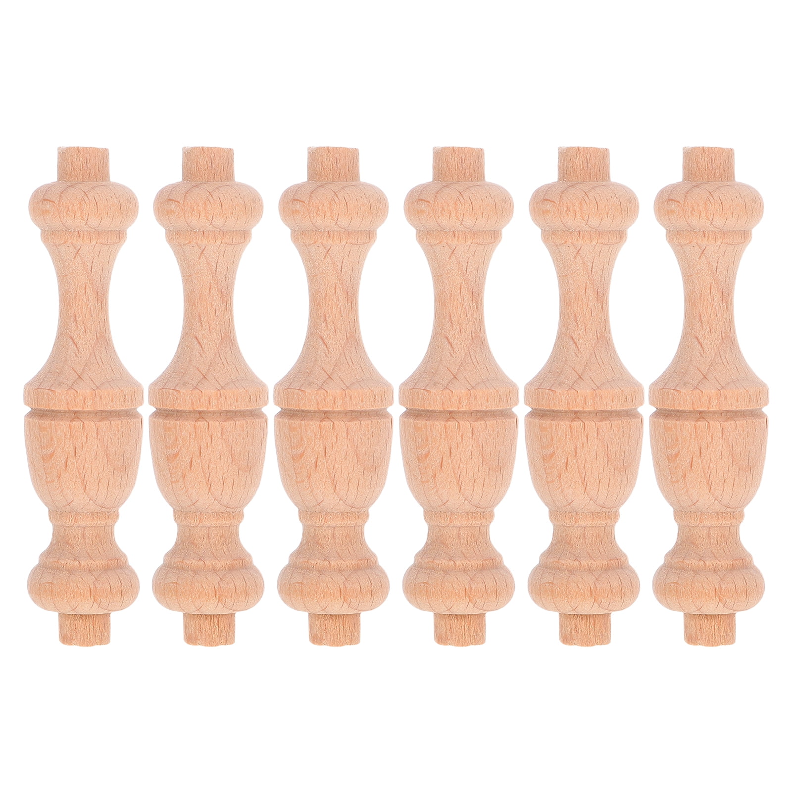 LOLIPPYY 6Pcs DIY Craft Woodworking Solid Wood Mini Roman Pillars ...