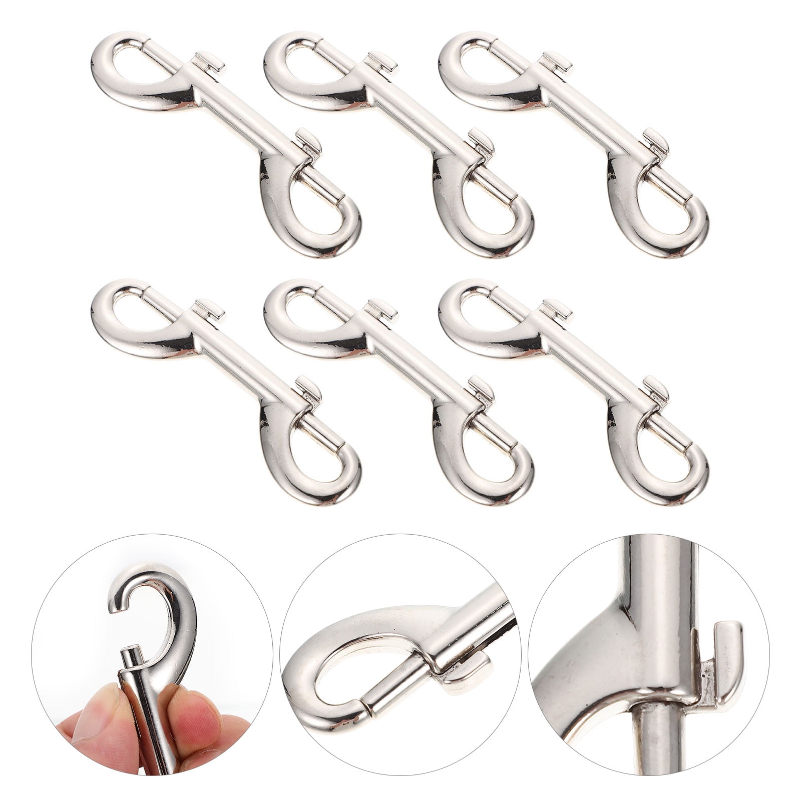 LOLIPPYY 6Pcs Double End Snaps Zinc Alloy Hook Shape Silver for Bag ...