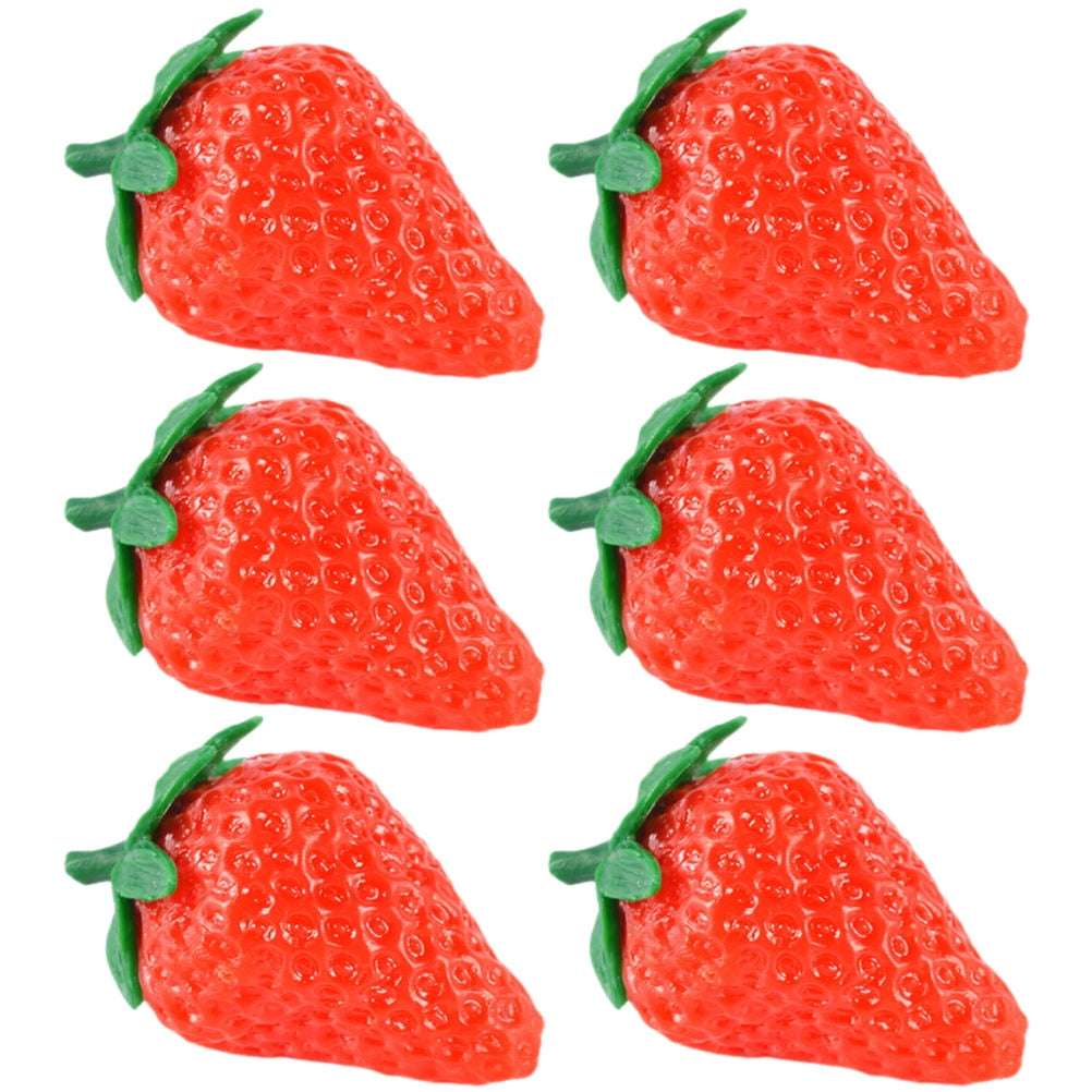 LOLIPPYY 6Pcs Faux Strawberry Model Artificial Fruits Decoration for ...