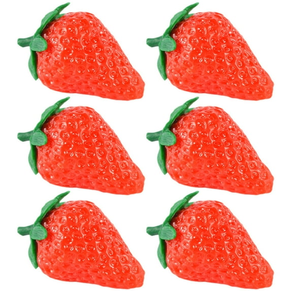 LOLIPPYY 6Pcs Faux Strawberry Model Artificial Fruits Decoration for ...