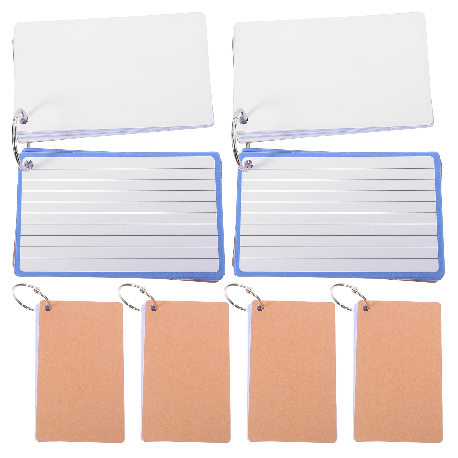 LOLIPPYY 6Pcs Index Card Rings Blue Rectangular Notetaking Memory Aid ...
